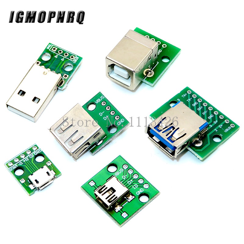 5pcs Micro Mini USB USB A Male USB 2.0 3.0 A Female USB B Connector ...