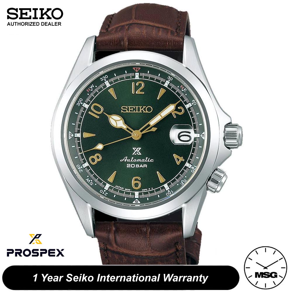 Seiko Prospex SPB121J1 Men's Automatic "Green Alpinist" Brown Leather ...
