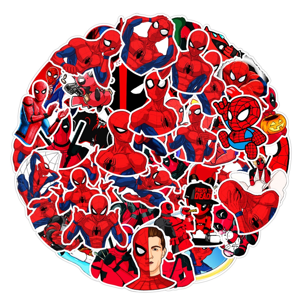 50pcs cartoon Spider -Man graffiti stickers water cup notebook stickers ...