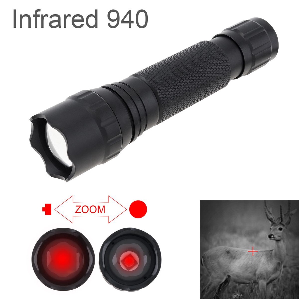 2000LM 502B Mini LED Infrared IR 940nm Night Vision Zoom Flashlight | Shopee Malaysia