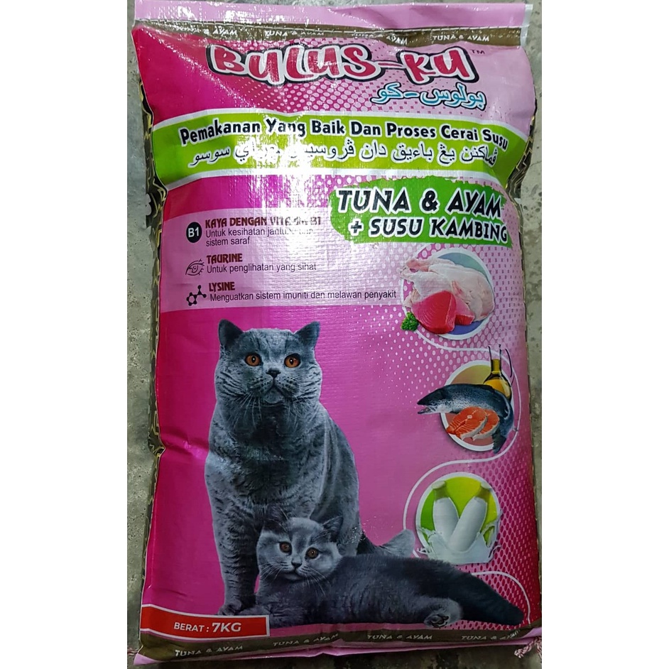 [100% ORIGINAL] 7kg BULUS-KU Tuna & Ayam + Susu Kambing Tuna & Chicken ...