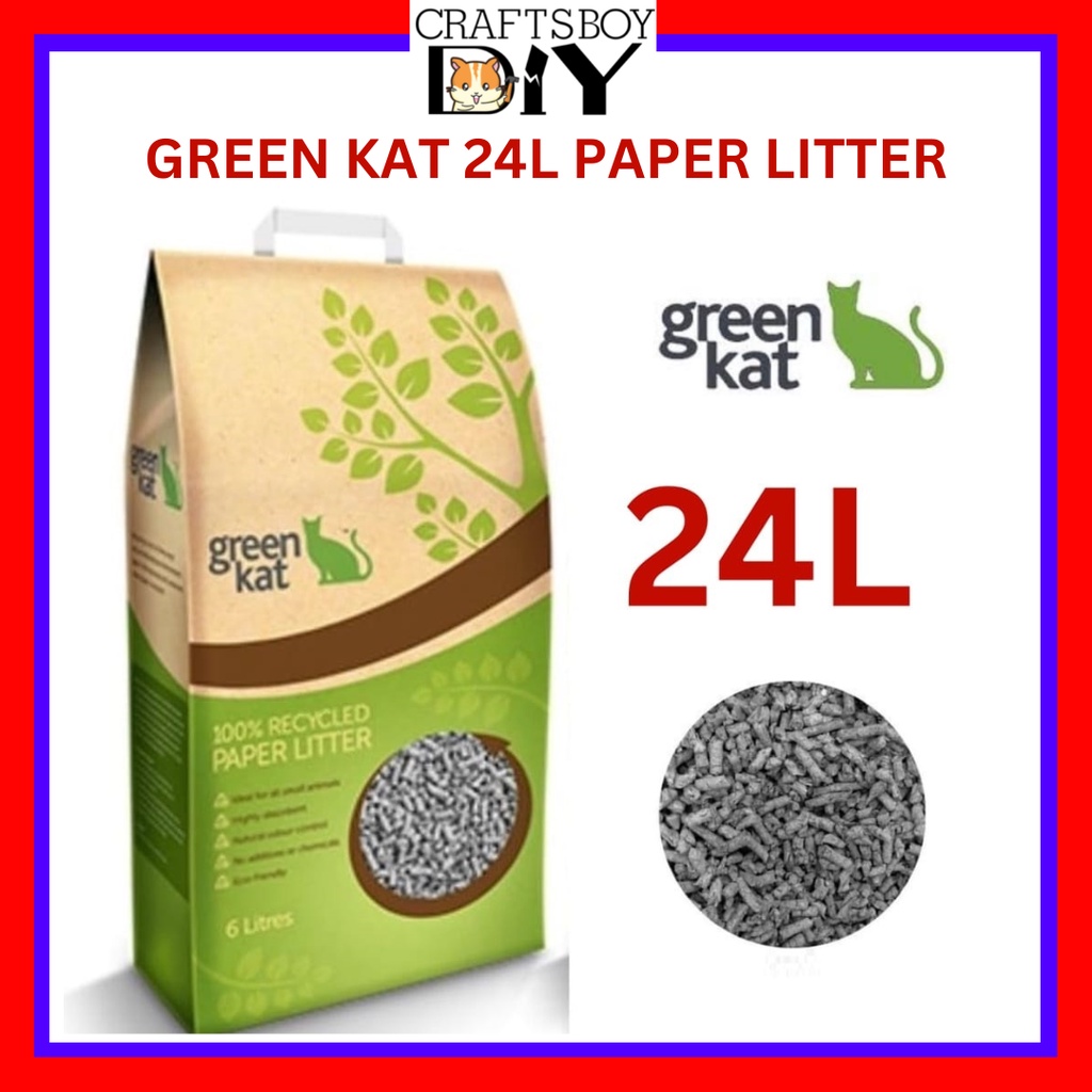 Green Kat 24L Paper Cat Litter Small Animal Bedding Hamster Bedding 猫纸粒 ...
