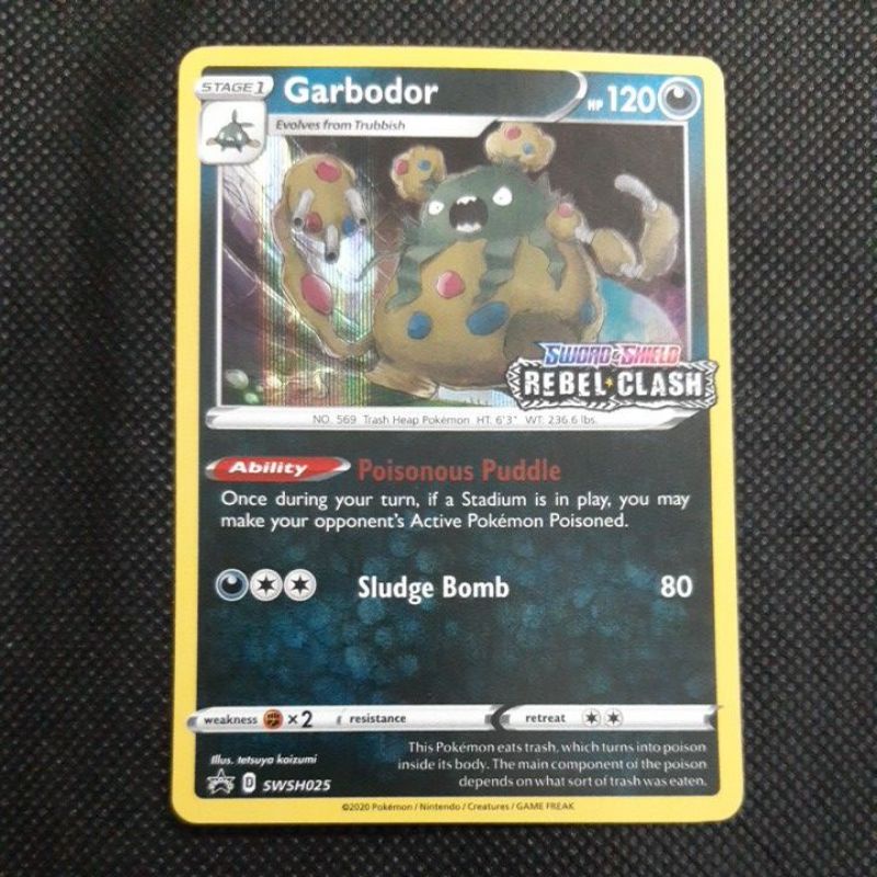 Pokemon Card TCG: Rebel Clash: Pre-Release Promo Garbodor SWSH025 100% ...