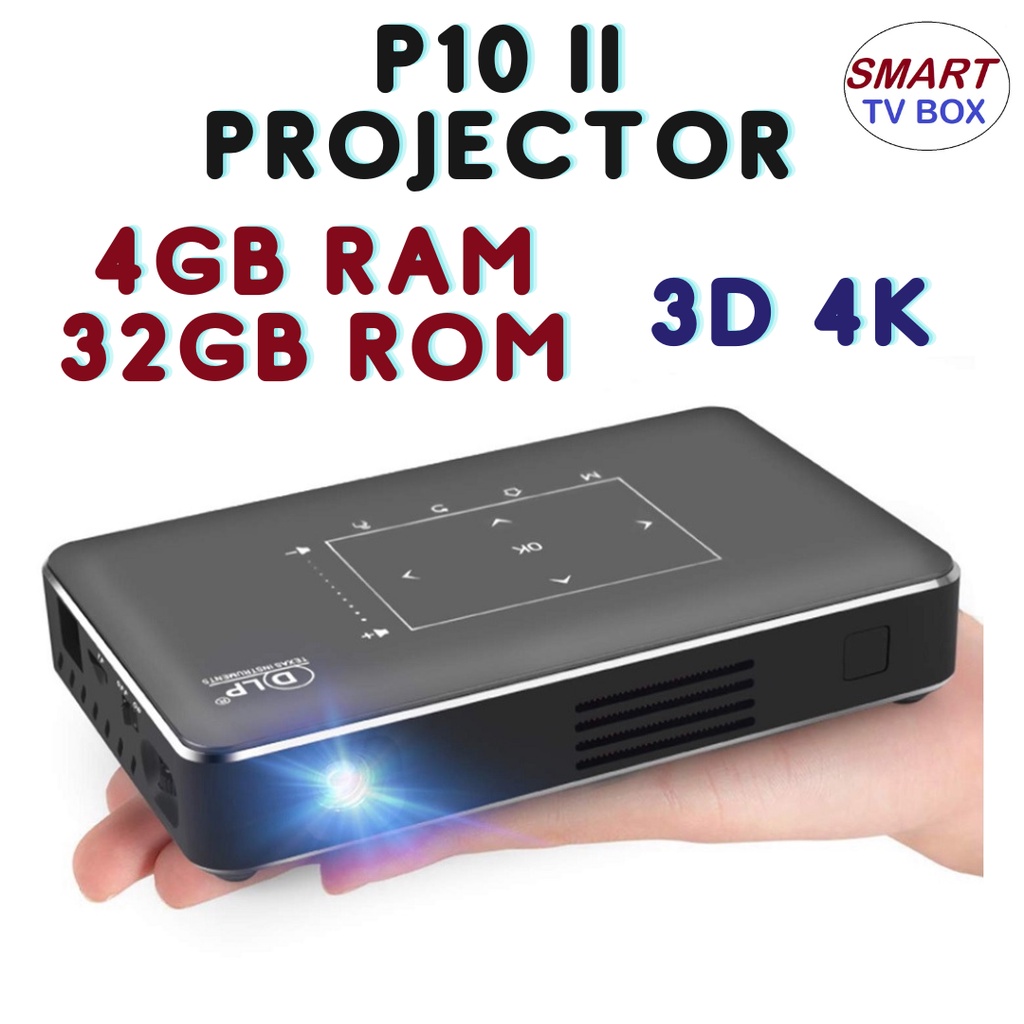 P10 II Smart DLP 3D 4K Projector 4GB RAM 32GB ROM Android 9 WiFi ...