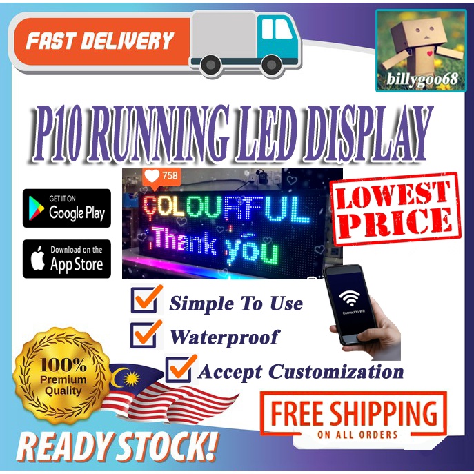 LED DISPLAY SIGN BOARD Running Message Display Waterproof LED DISPLAY SIGNBOARD | Shopee Malaysia