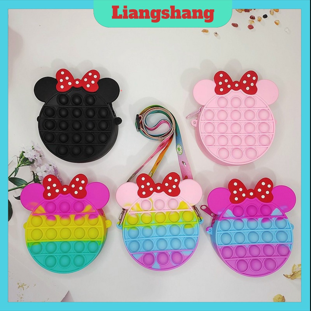 Mickey Mouse pop it Bag For Girl Cross-Bag Stress Relief Cute Colorful ...