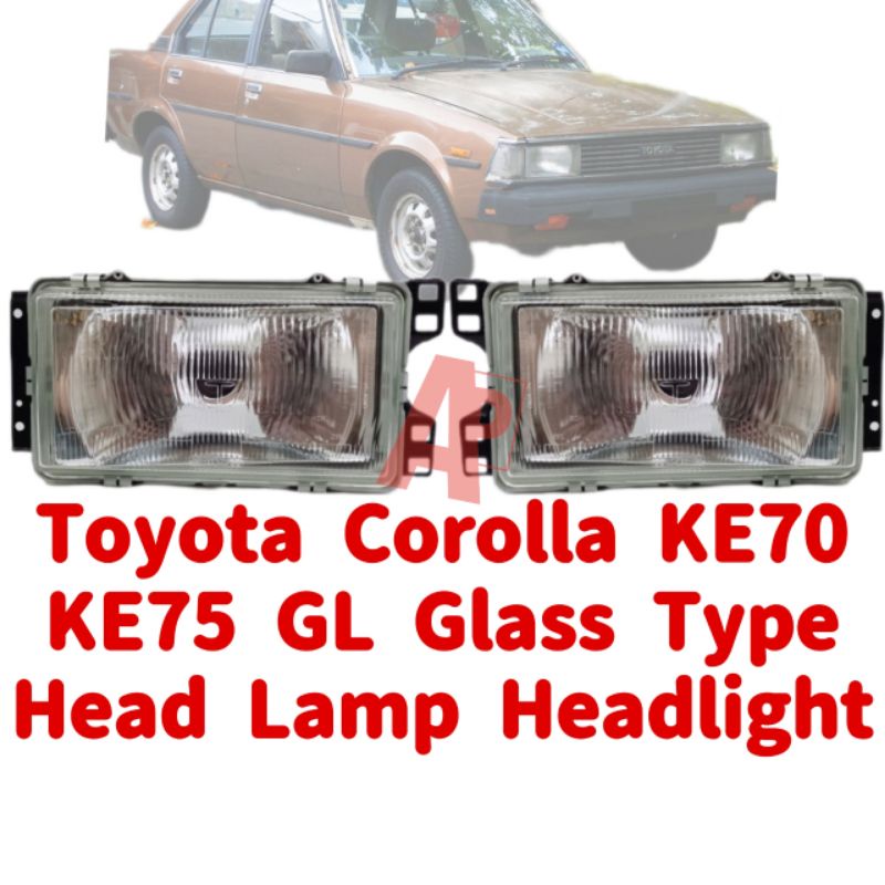 Toyota Corolla KE70 KE75 GL Glass Head Lamp Headlight New 1 Pair Left ...