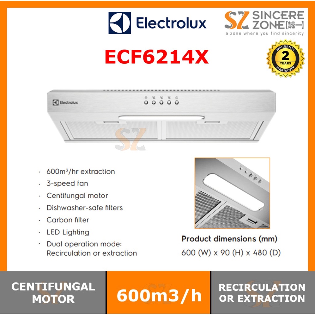 Electrolux ECF6214X 600m3/hr 60cm Ultimate Taste 300 fixed extractor ...