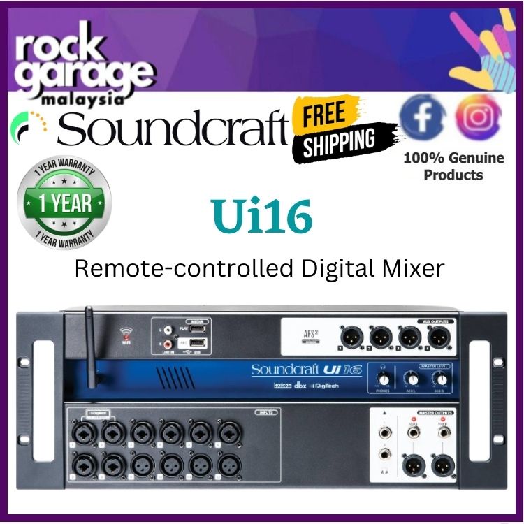 Soundcraft Ui16 Remote-controlled Digital Mixer ( Ui 16 / Ui-16 ...
