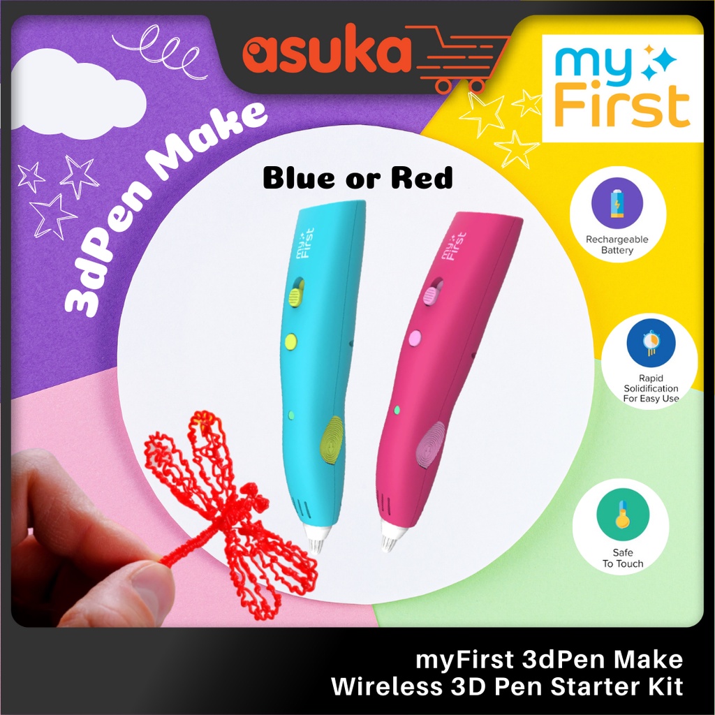 myFirst 3dPen Make - Wireless 3D Pen Starter Kit Art and Craft for Kids - Safe Material And ...