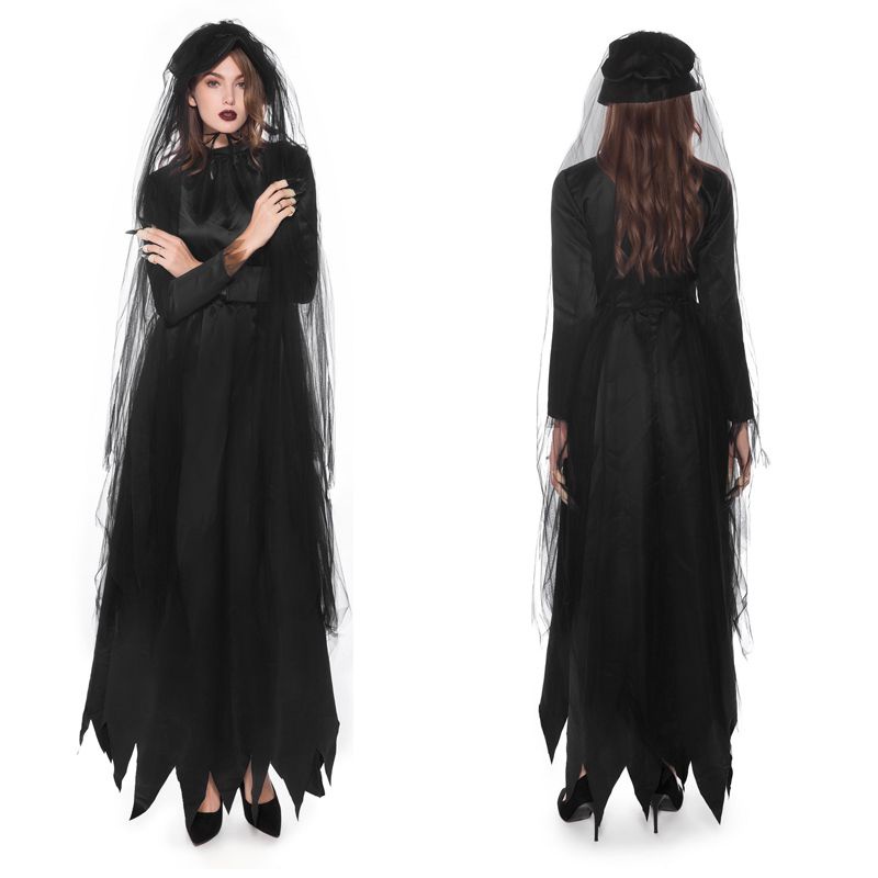 Adult Ghost Halloween Bride Fancy Dress Vampire Horror Party Cosplay ...
