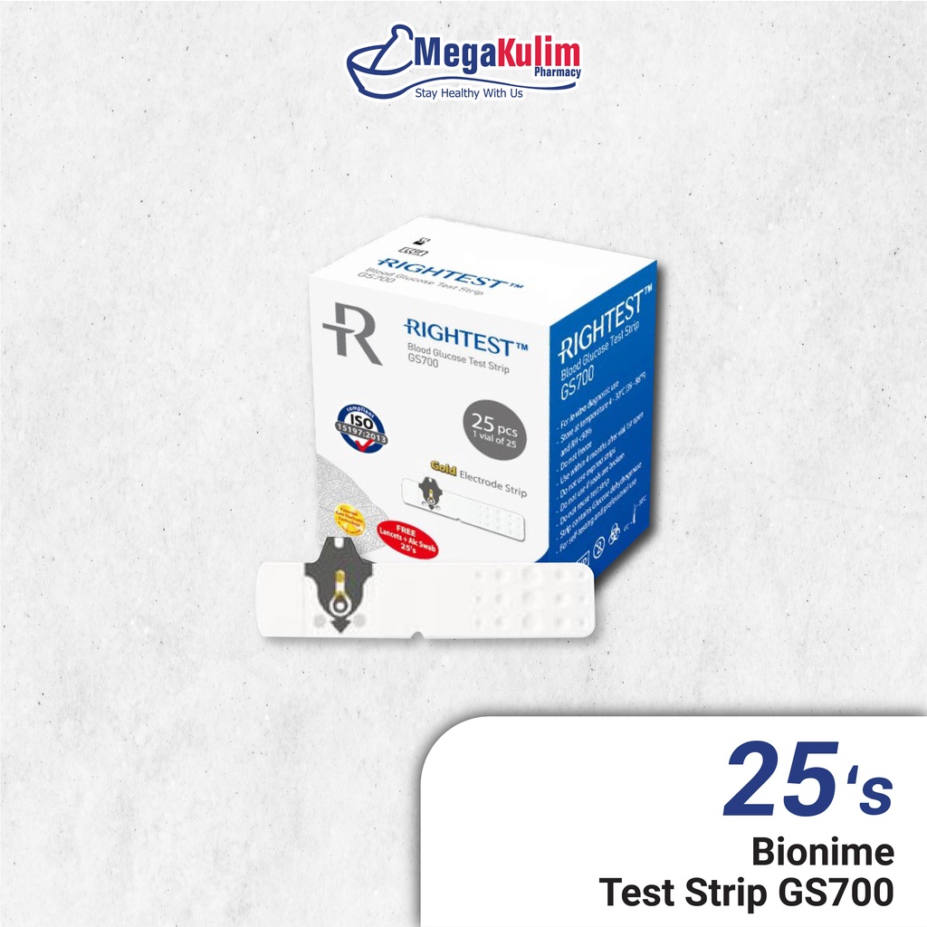 Bionime Rightest GS700 Blood Glucose Test Strips (25's / 2X25's ...