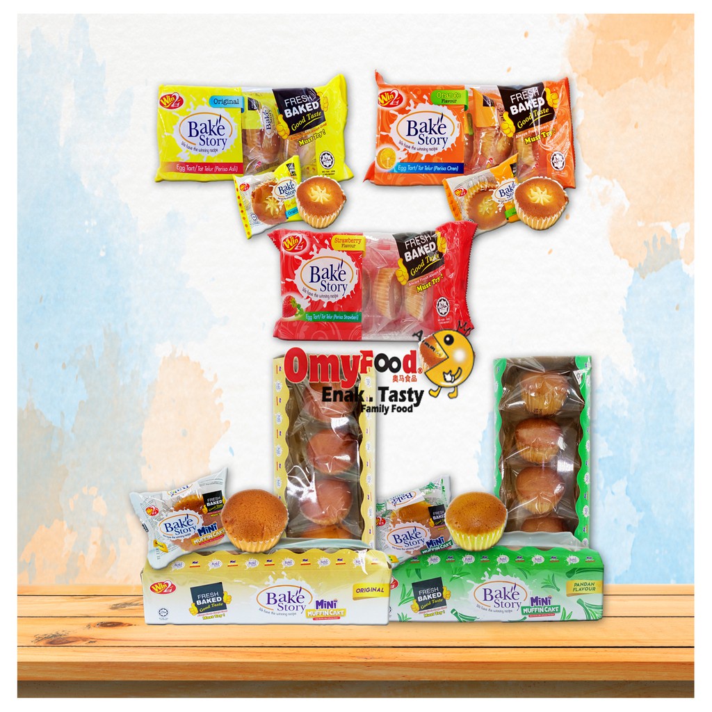 25g x 4pkt Win2 Bake Story Egg Tart Cake[Original / Orange / Strawberry ...