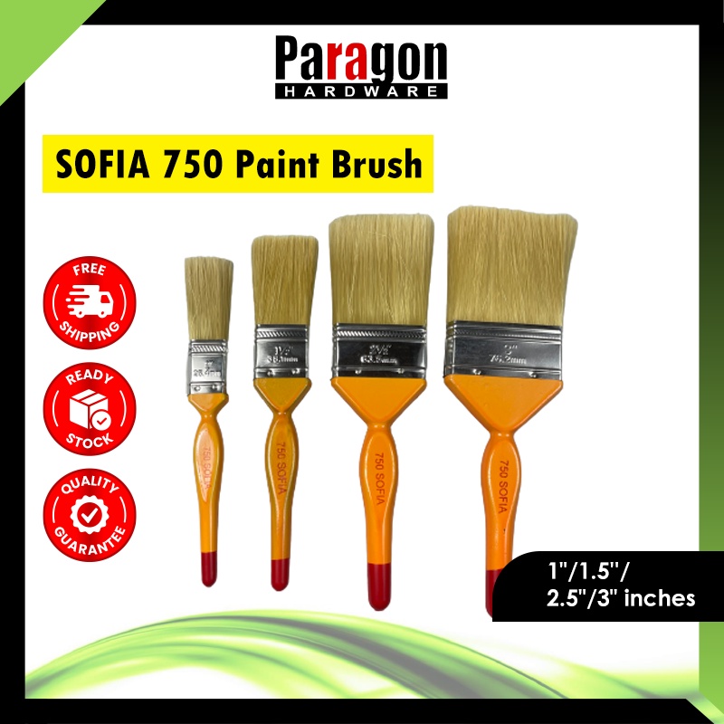 SOFIA 750 Paint Brush 漆扫(白毛) Wall Painting Brush Nylon Brush Painting ...