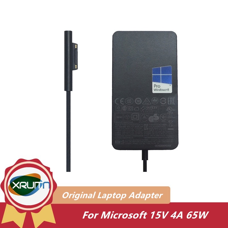 65W 15V 4A Genuine AC /DC Adapter For Microsoft Surface Laptop Tablet ...