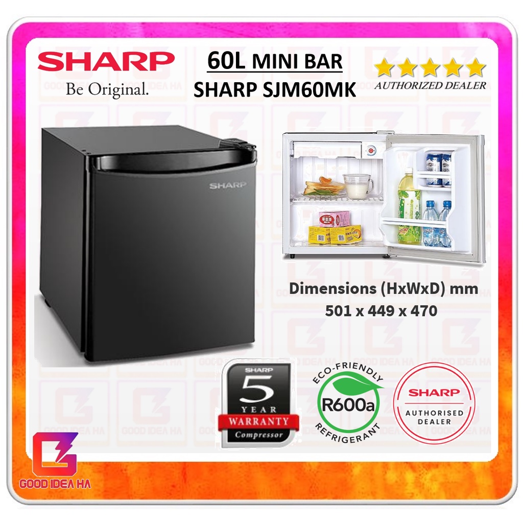 Sharp 60L Mini Bar SJM60MK ( Black ) | Shopee Malaysia