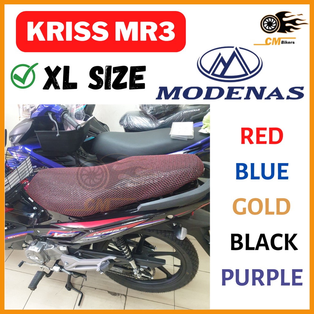 Modenas KRISS 110 MR3 EURO 3D SEAT NET XL SIZE BLACK BLUE RED MOTOR ...