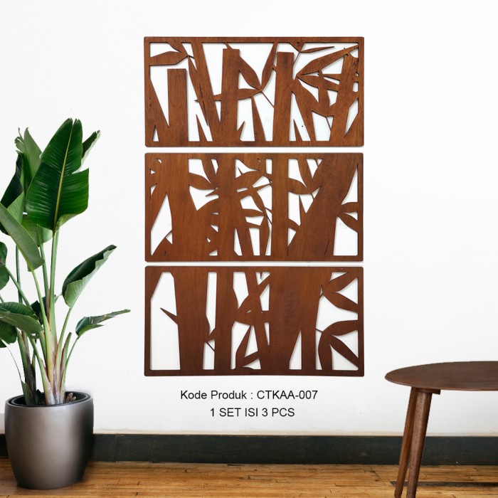 HIASAN DINDING KAYU Home Decoration AESTHETIC Wood Wall Hanging Bamboo ...