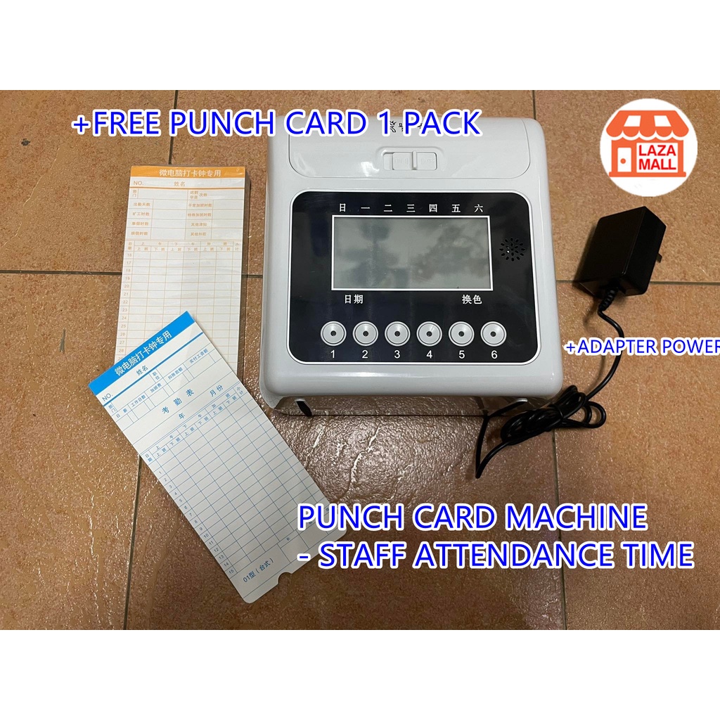 DIGITAL PUNCH CARD MACHINE FULLSET WALL ELECTRONIC CLOCK EMPLOYEE TIME ...