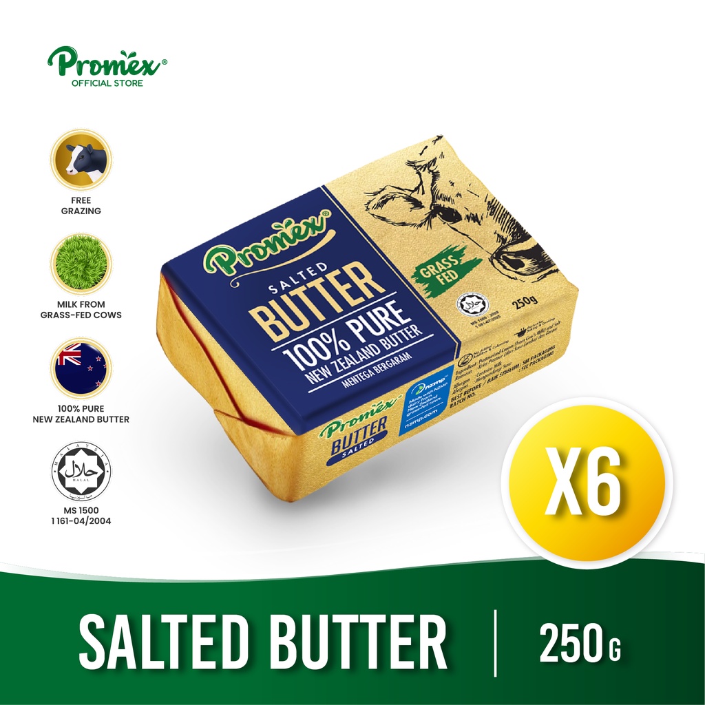 [Klang Valley/Penang Delivery Only] Promex Salted Butter (250g x 6 ...