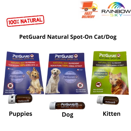 Petguard Natural Spot-On Ticks and Flea repellent For Cat/Dog | Shopee ...