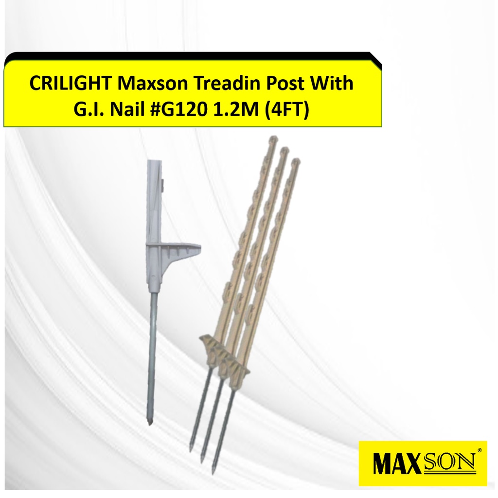 Crilight Maxson Treadin Post Nail Portable Tiang Pagar Elektrik (1.2m ...