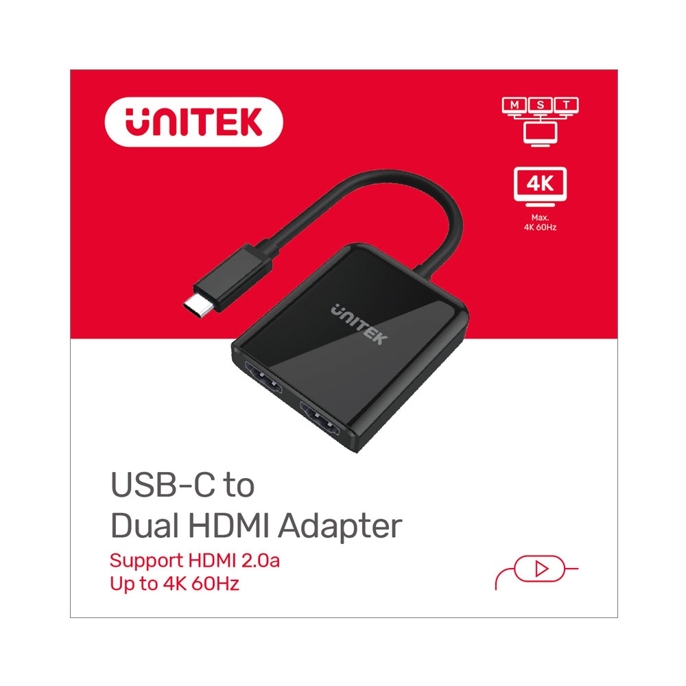 Unitek Converter Series USB Type-C to Dual HDMI 2.0 Adapter Converter ...