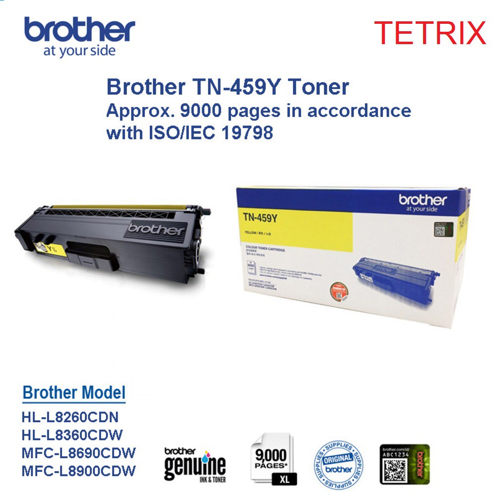 Brother TN-459Y Yellow Original Toner Cartridge for HL-L8260CDN / HL ...