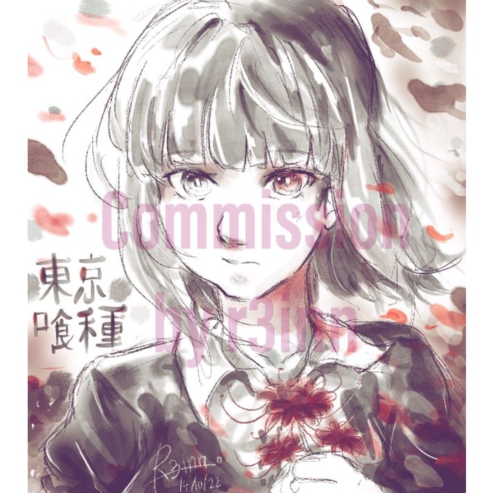 Drawing Sketch Commission Lukisan digital (With mini background ...