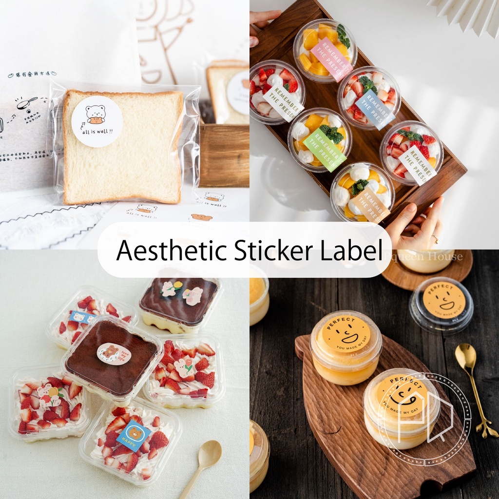 Aesthetic Self-adhesive Baking Sticker Label Cake Box Label Pelekat ...