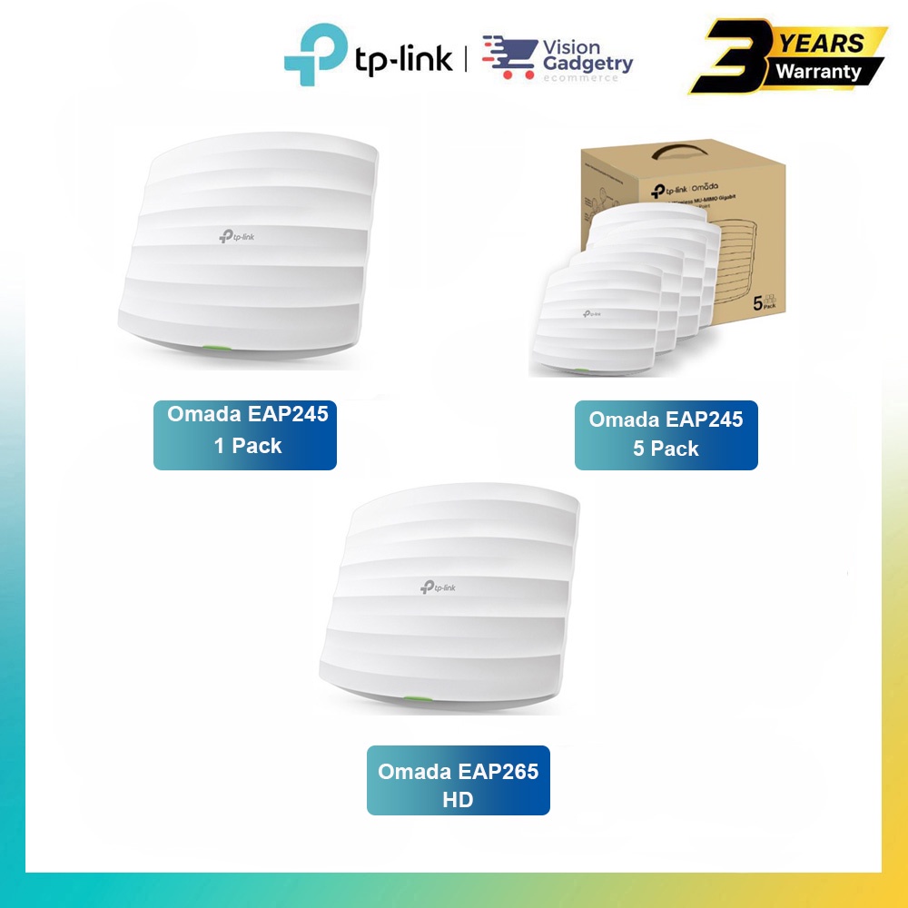 TP-Link Omada EAP245 EAP265 HD AC1750 Wireless MU-MIMO Gigabit Access ...