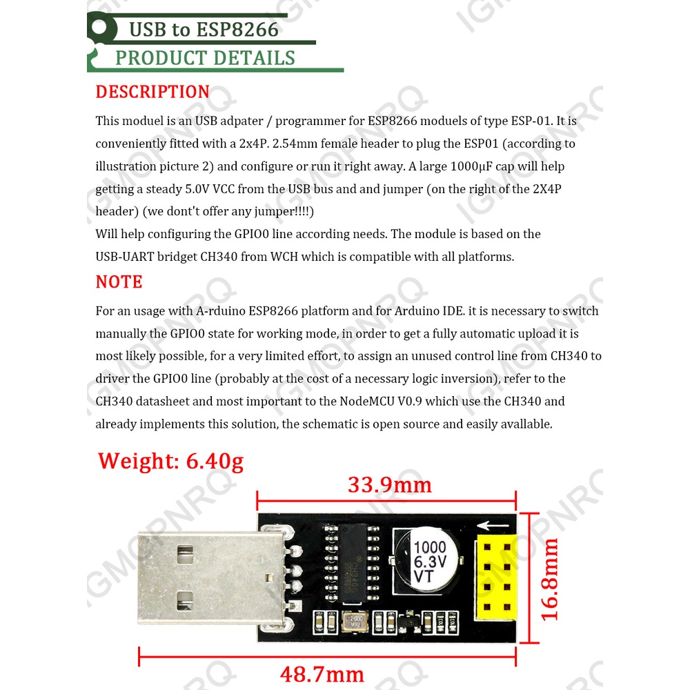 USB to ESP8266 WIFI module ESP-01 ESP-01S adapter board computer phone WIFI wireless ...