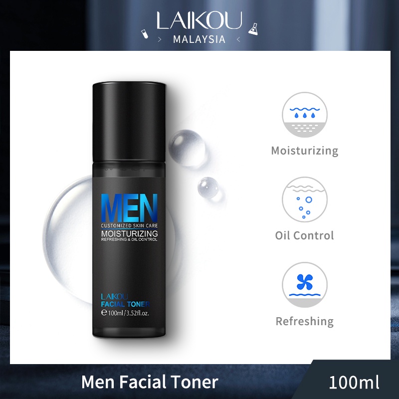 LAIKOU Men Facial Toner Hyaluronic Acid Hydrating Reduce Acne Oil ...