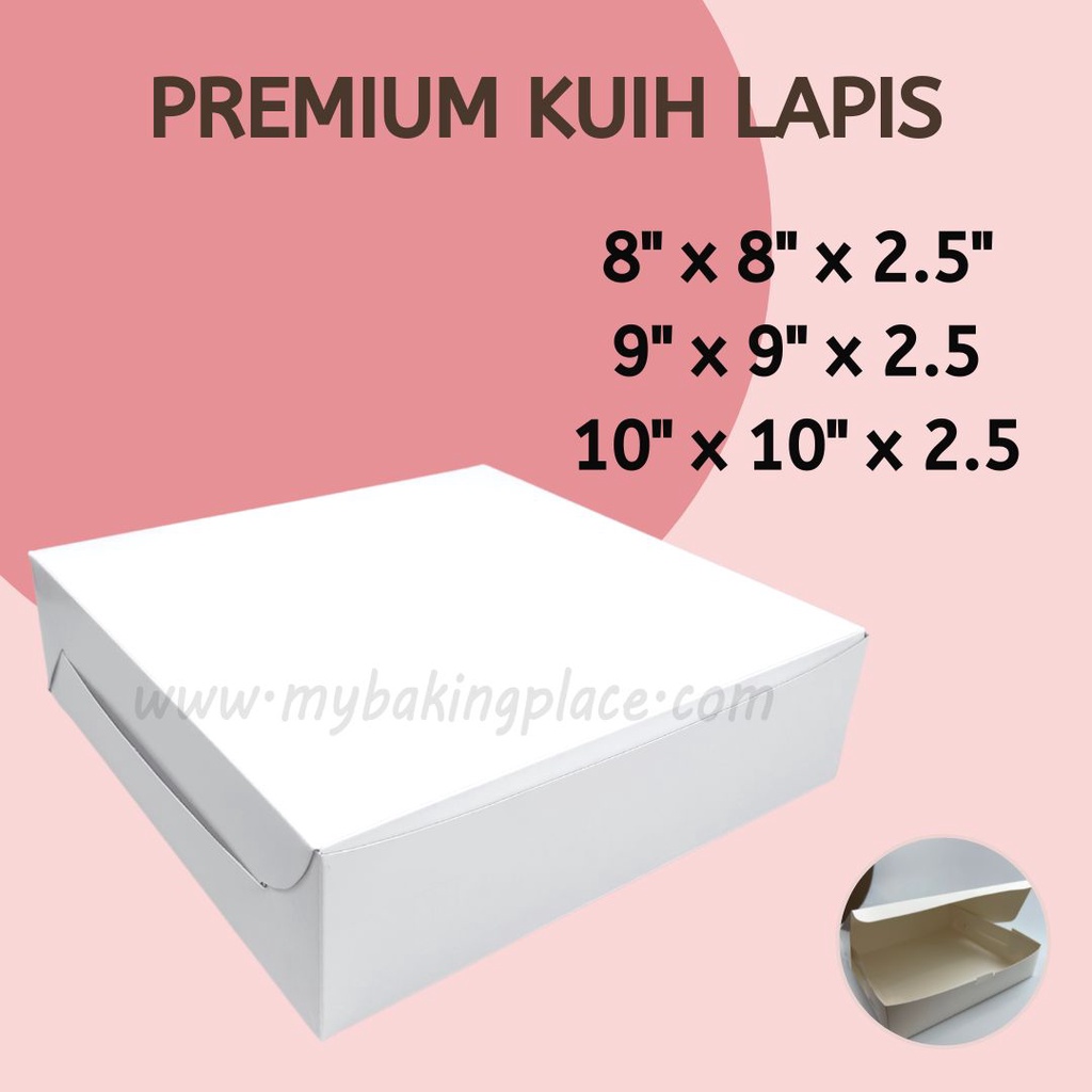 Kuih Lapis White Box Plain Box Premium Box Folding Box Talam Box Kotak ...