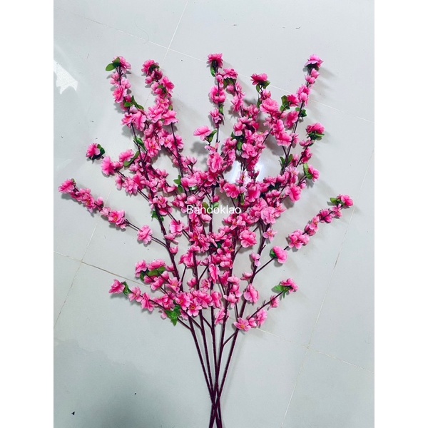 Cherry Blossom Bouquet Long Stem Artificial Sakura Fake Peach Blossoms ...