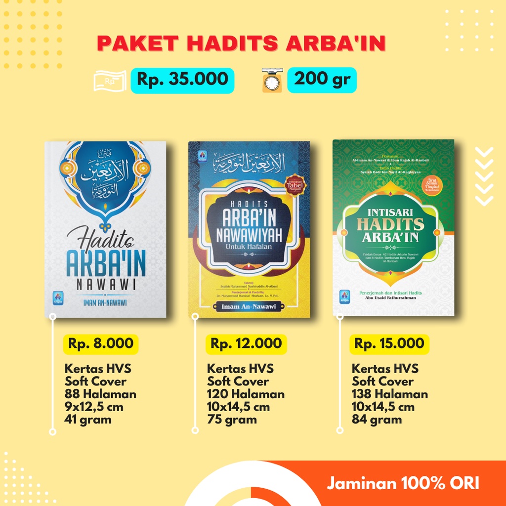 Package of 3 Hadith Arbain Books (Hadith Arbain Memorizing, Arbain ...