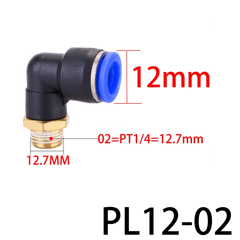 Copper Hose Trachea Pneumatic Quick Connector 90 Degree L-Shaped Right Angle Elbow Quick Plug ...