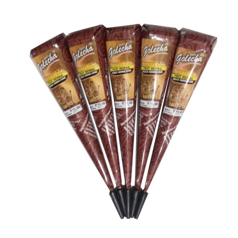 Golecha Mehendi Henna body paint instant Color tattoo Dark Brown Cone ...