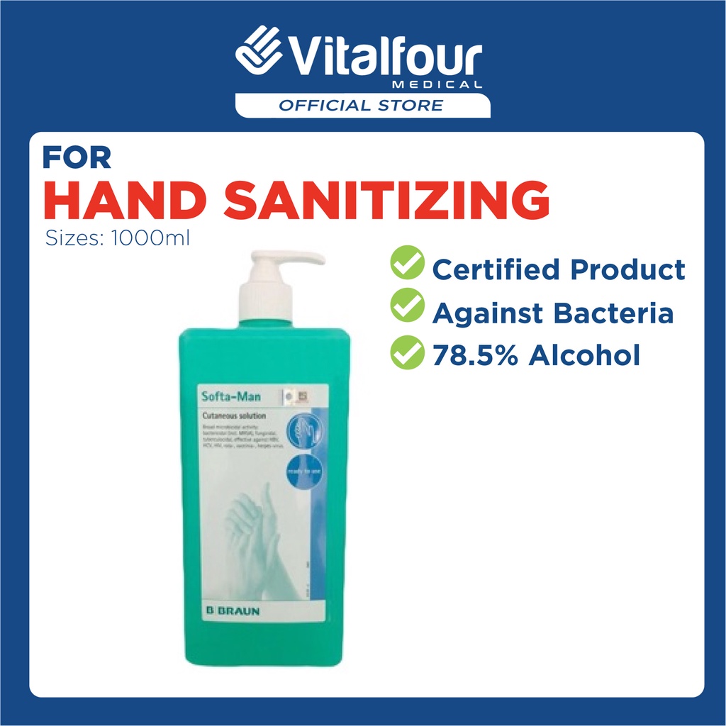 B Braun Hospital Grade Softa-man Hand Sanitizer Water-Based (1000ml ...