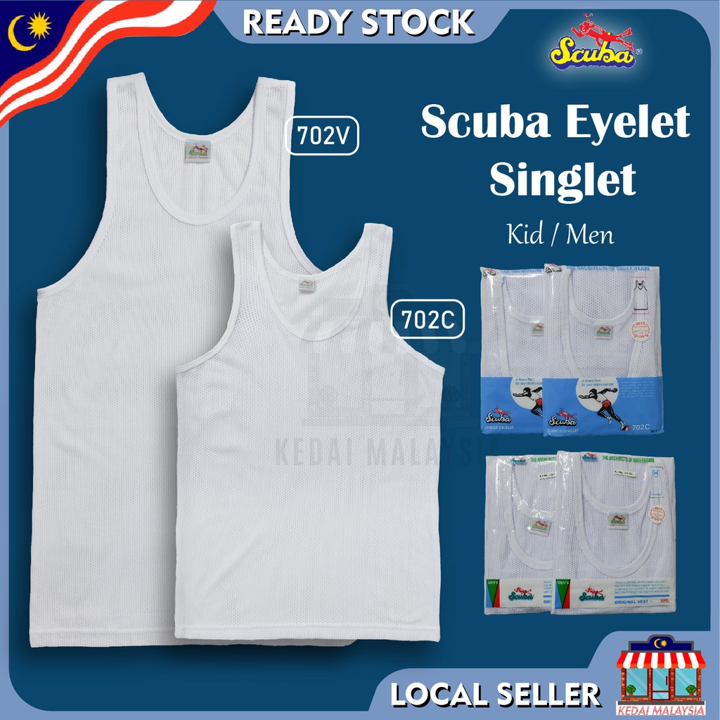 Scuba Men's Netting Singlet/ Boy Netting Singlet Inner Wear #702C #702V | Shopee Malaysia
