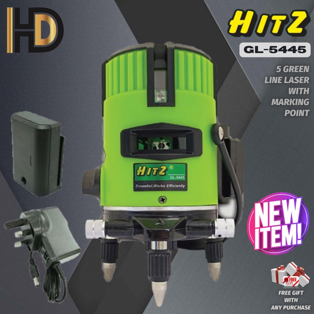HITZ GL-5445 5 Green Line Laser With Marker Point / Heavy Duty Laser ...