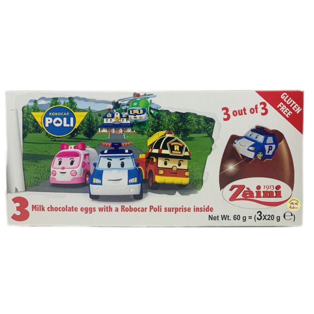 Zaini 3 Milk Chocolate Eggs with Robocar Poli 60g | Shopee Malaysia