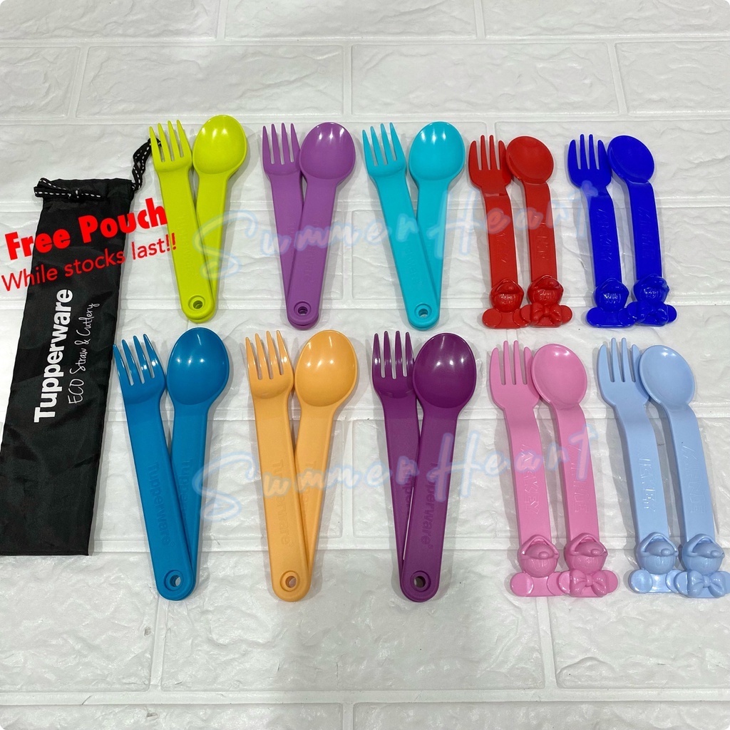 Tupperware Cutlery Set with Pouch (Spoon+Fork) | Shopee Malaysia