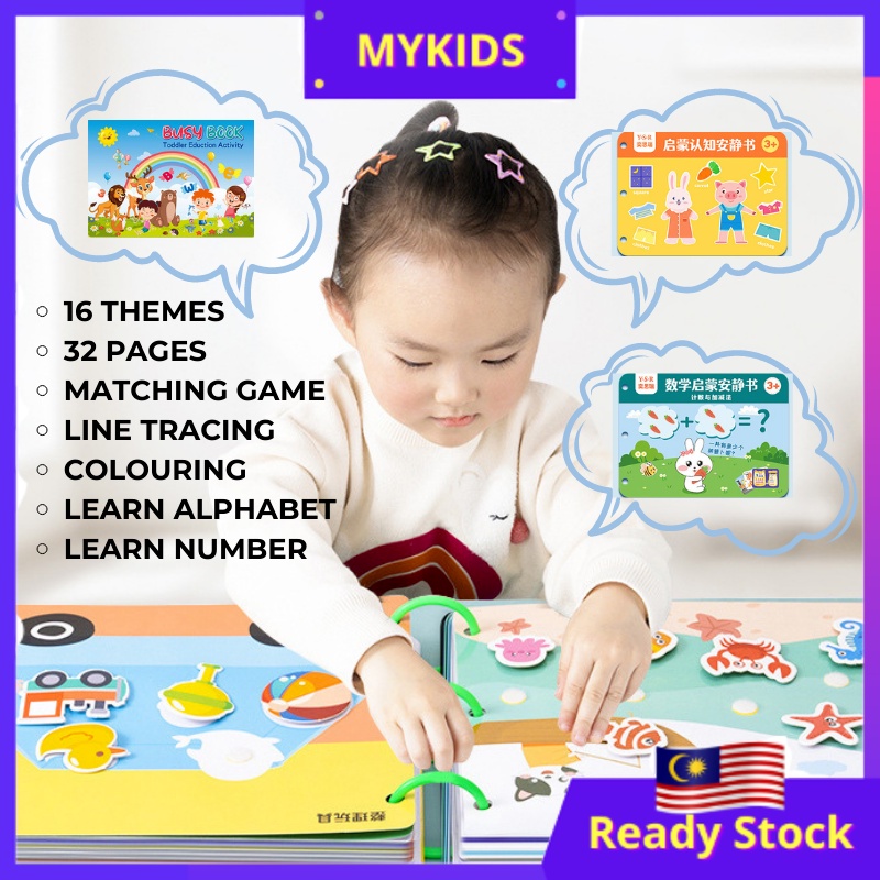 Ready Stock ️Kids Busy Book Montessori Early Learning Sticker Book ...