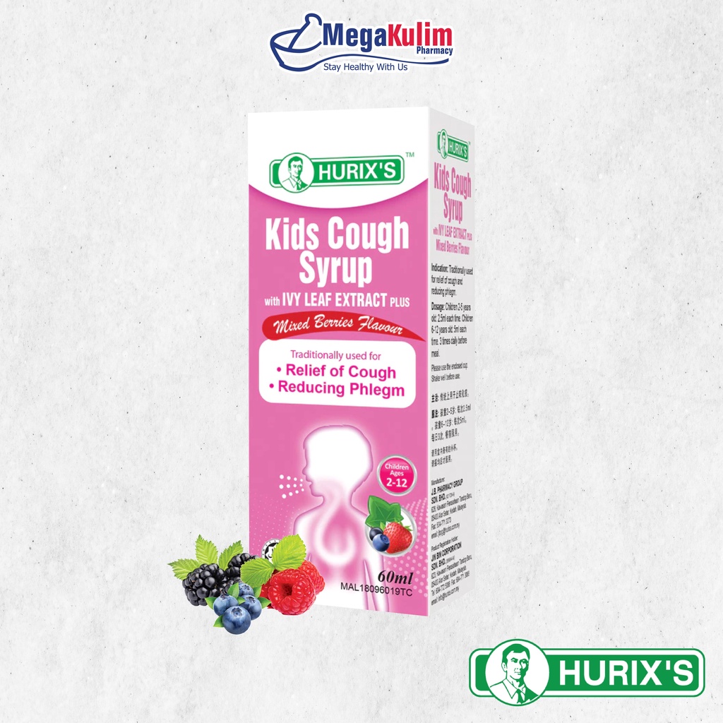 Hurix's Kids Cough Syrup with Ivy Leaf Extract Plus 60mL | Shopee Malaysia