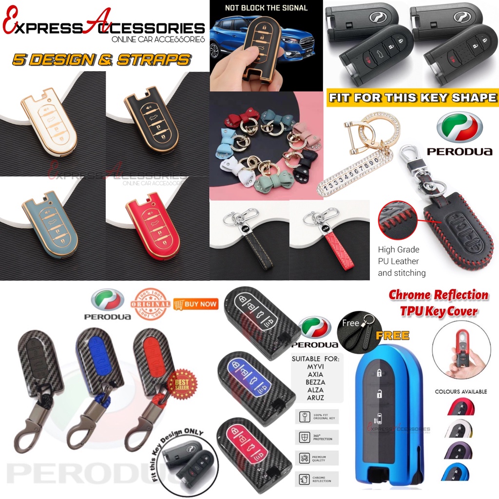 [NEW] PERODUA Chrome TPU / CARBON / Silicon Car Key Cover MYVI BEZZA ...