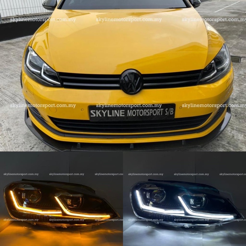Volkswagen Golf MK7 Head Lamp MK7.5 Style Projector DRL Led With Plug ...