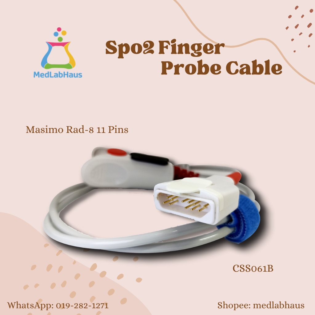 SpO2 Finger Probe Cable 11 Pins Masimo Rad-8, Infinity M540 (Compatible ...