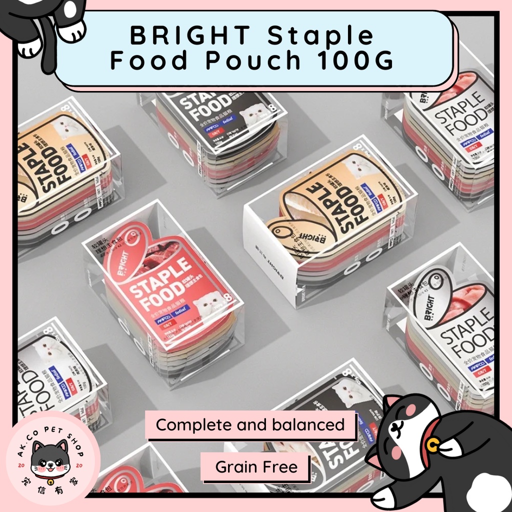 【限时促销】BRIGHT Cat Staple Food Complete Food Pouch 100G 布兰德软罐头主食包无谷主食罐全肉生 ...