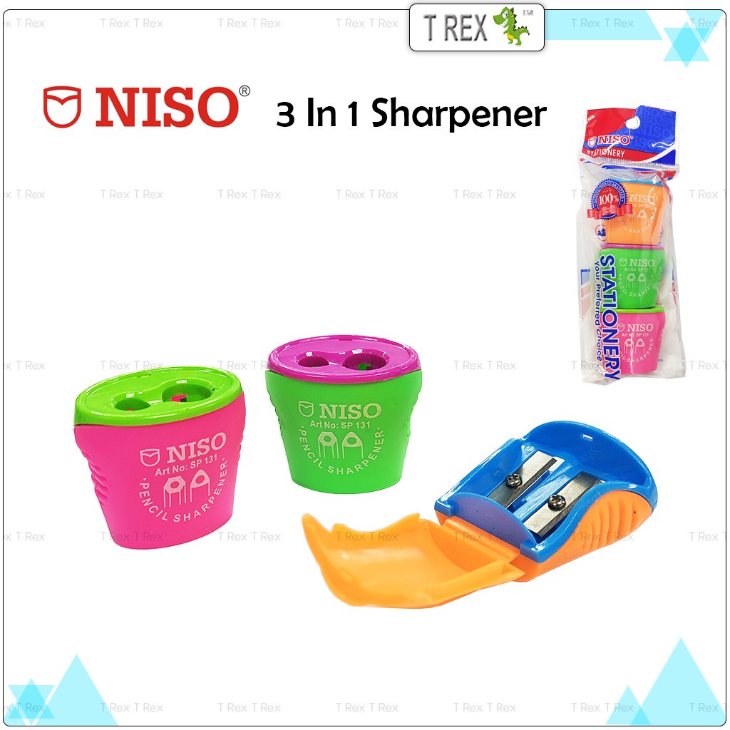 Niso 3 In 1 Sharpener / Pencil Sharpener / Student Portable Colourful ...
